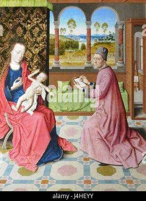 Dieric Bouts’ painting 'Saint Luke Painting the Virgin' portrays the ...