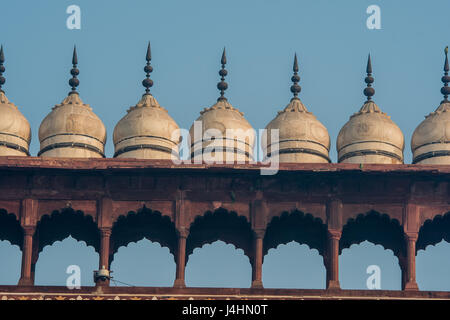 Domes line the top of the crenellated wall at the main entrance of the ...