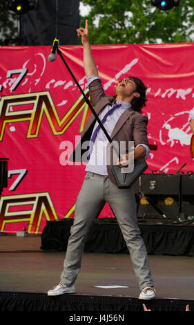 Joe Jonas of the Jonas Brothers performing live in concert at the ...
