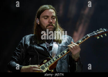 Chris Traynor of Bush performing on stage at Manchester Academy ...