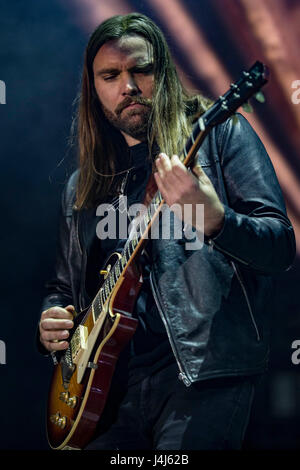 Chris Traynor of Bush performing on stage at Manchester Academy ...