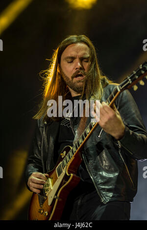 Chris Traynor of Bush performing on stage at Manchester Academy ...