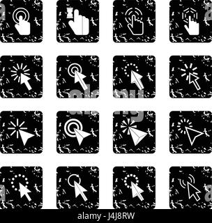 Mouse pointer set icons, grunge style Stock Vector Image & Art - Alamy
