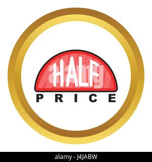 Half price label icon, cartoon style Stock Vector Art & Illustration ...