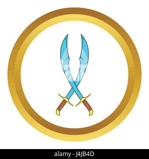 Crossed scimitars symbol saber vector icon Stock Vector Image & Art - Alamy