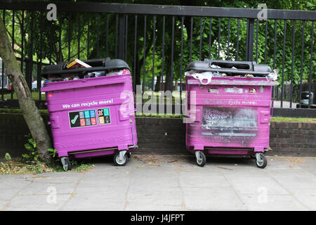 Recycling bins in Tower Hamlets London Stock Photo - Alamy