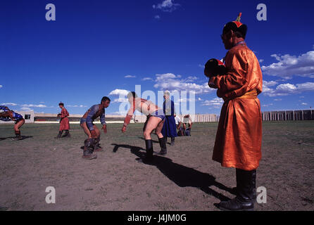 Mongolia, Khenti, Naadam feast, wrestler man, Mongol, fight clothes ...