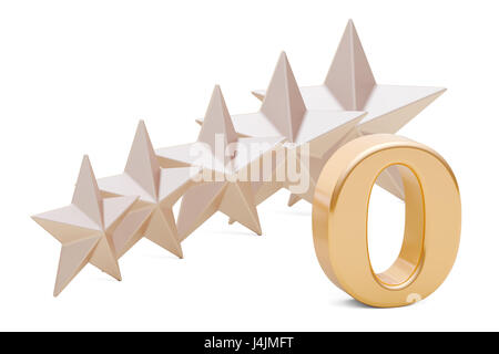 Zero stars rating. Concept 3D illustration Stock Photo - Alamy