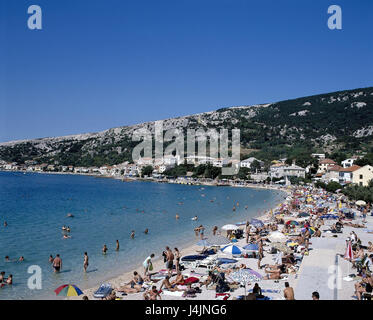 Baska beach, a view to the town Stock Photo - Alamy