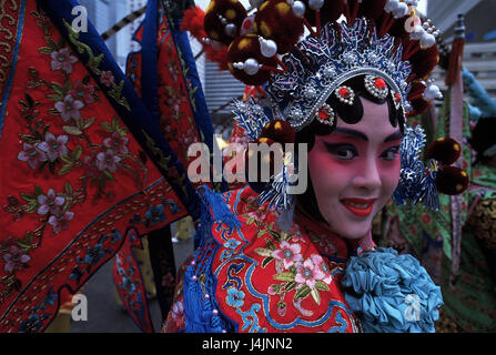 China, Shanghai, opera, actor, portrait costume, headdress, theatre ...