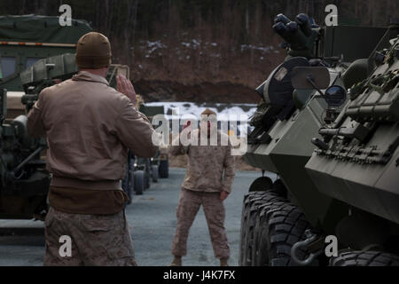 An LAV-L light armored logistics vehicle from Headquarters and Service ...