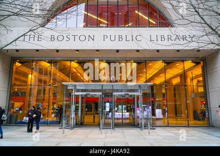 The Boston Public Library, Boylston Street Exterior Entrance, Boston ...