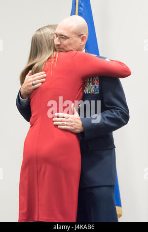 Col. Michael Manion, former 403rd Wing commander, salutes Col. Tommy ...