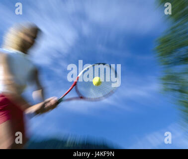 Tennis player, zoomed, blur woman, sport, activity, hobby, leisure time ...