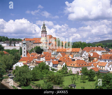 Castle and houses of Cesky Krumlov View, Czech Republic Stock Photo - Alamy