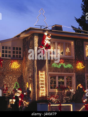 Germany, Hamburg, village Nien, 'Christmas house', lighting, detail ...