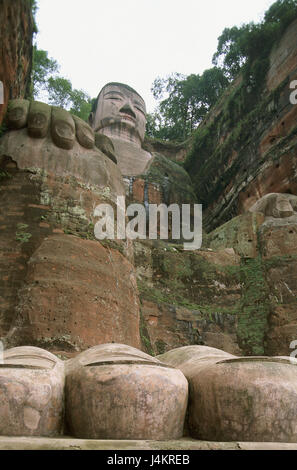 The statue of Big Buddha of Leshan, an Unesco World Heritage Site Stock ...