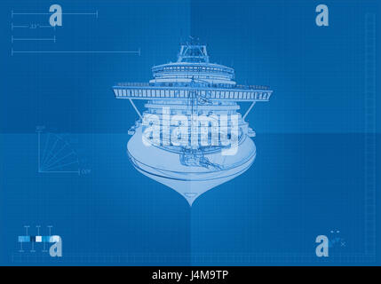Ship design and blueprints, illustration Stock Photo - Alamy