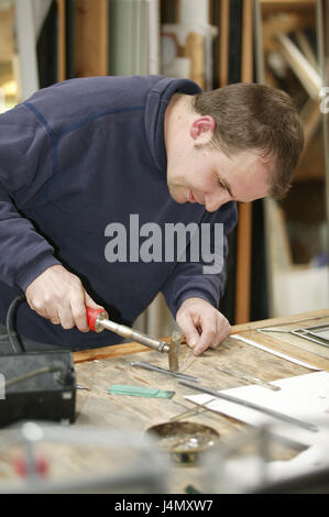 Garage, glazier, work, lead glazing glasswork, champion's company, art ...