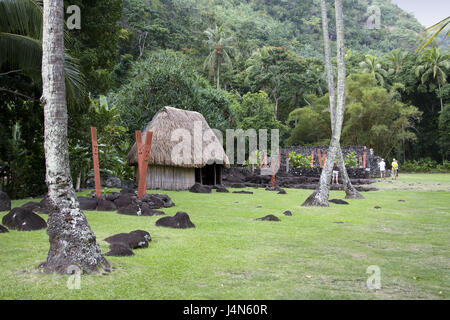 French Polynesia Tahiti Arahurahu marae ancient stone structure, south ...