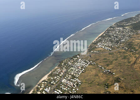 Aerial shots, coast, La Reunion, Indian ocean Stock Photo - Alamy