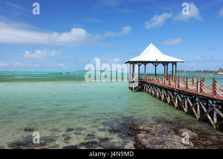 Sea, bathing jetty, Mahebourg, Mauritius Stock Photo - Alamy