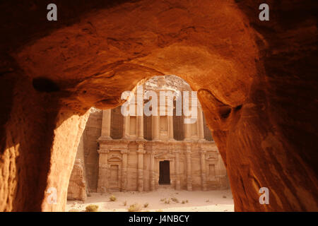 Ed-Deir near Petra facade grave temple rock cliff Jordan Middle East ...