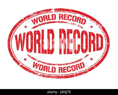 World record sign or stamp on white background, vector illustration ...