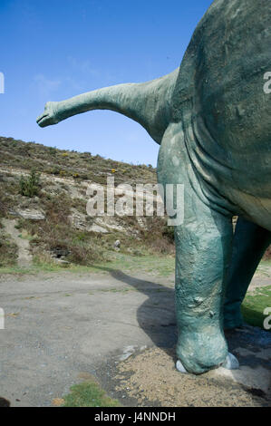 Footprints of Brachiosaurus sauropod dinosaur. Valdecevillo site near ...