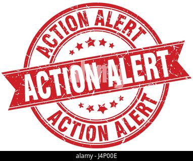action alert stamp. round band sign set. ribbon label Stock Vector ...