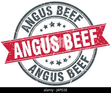 angus beef round grunge ribbon stamp Stock Vector Image & Art - Alamy