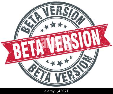 beta version round grunge ribbon stamp Stock Vector Image & Art - Alamy