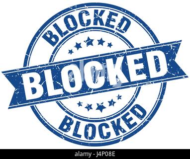 blocked round grunge ribbon stamp Stock Vector Image & Art - Alamy