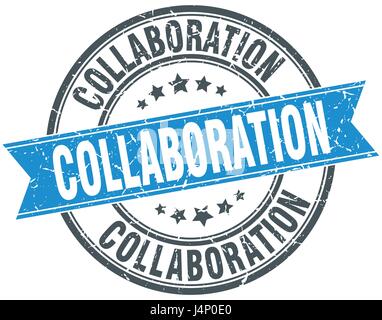 collaboration round grunge ribbon stamp Stock Vector Image & Art - Alamy