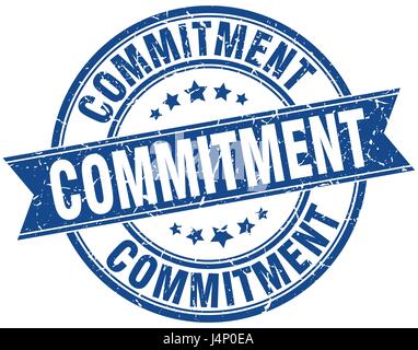commitment round grunge ribbon stamp Stock Vector Image & Art - Alamy
