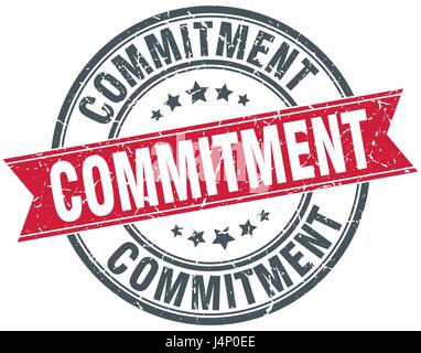 commitment round grunge ribbon stamp Stock Vector Image & Art - Alamy