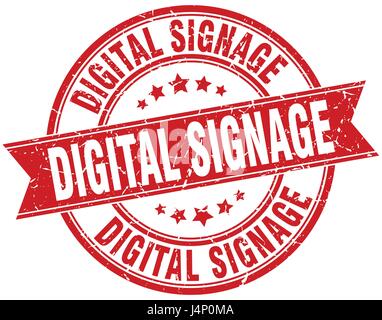 digital signage round grunge ribbon stamp Stock Vector Image & Art - Alamy
