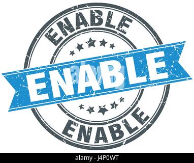 enable round grunge ribbon stamp Stock Vector Image & Art - Alamy