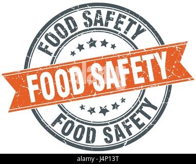 food safety ribbon. food safety round orange sign. food safety Stock ...