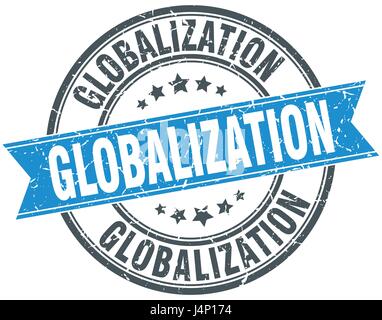 globalization stamp. globalization round ribbon sticker. label Stock ...