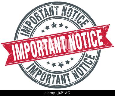 important notice ribbon. important notice round red sign. important ...