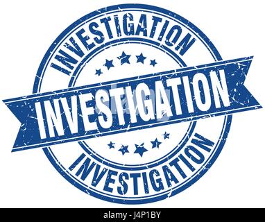 investigation stamp. investigation round ribbon sticker. label Stock ...