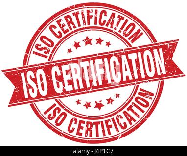 iso certification round grunge ribbon stamp Stock Vector Image & Art ...