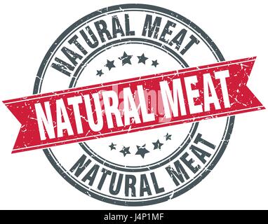 natural meat round grunge ribbon stamp Stock Vector Image & Art - Alamy