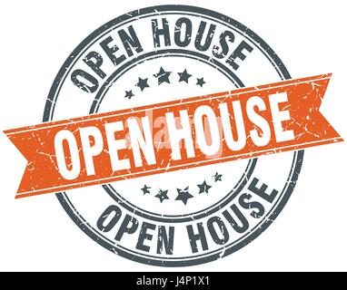 open house grunge ribbon. open house sign. open house banner Stock ...