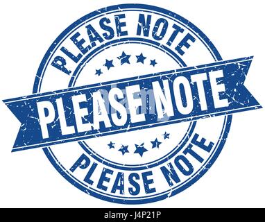 please note round grunge ribbon stamp Stock Vector Image & Art - Alamy