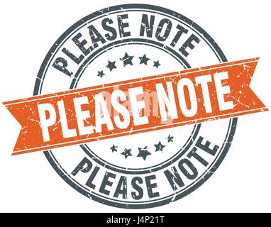 please note round grunge ribbon stamp Stock Vector Image & Art - Alamy
