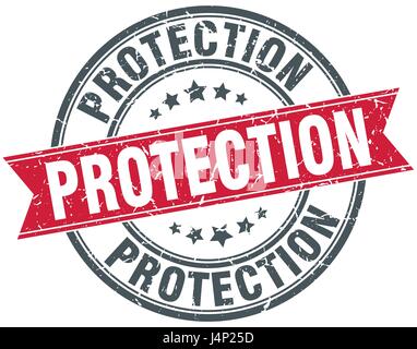 protection round grunge ribbon stamp Stock Vector Image & Art - Alamy