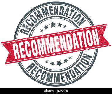 recommendation round grunge ribbon stamp Stock Vector Image & Art - Alamy