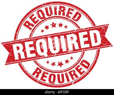 required round stamp with red ribbon. required Stock Vector Image & Art ...